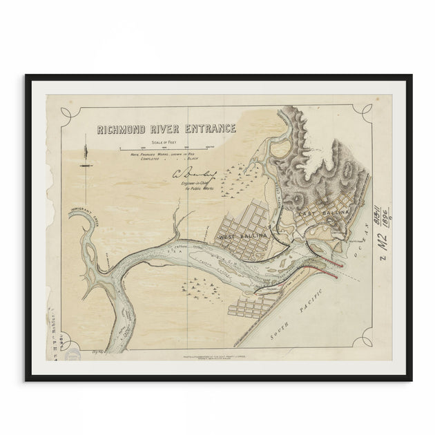 Ballina: Historic Map Print 1896 | Curat'd Walls
