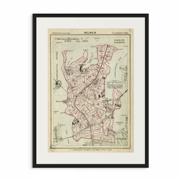 Journey Through Time: Vintage Balmain Lithograph Map | Curat'd Walls