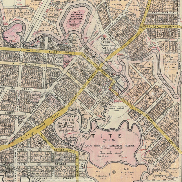 Vintage Map of Wangaratta, Victoria – Archival Print – Curat'd Walls